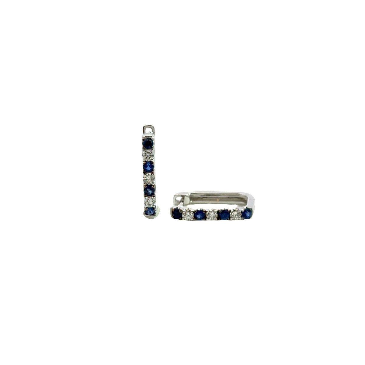 Sapphire Diamond Rectangular Hoops – Kelly Wade Jewelers